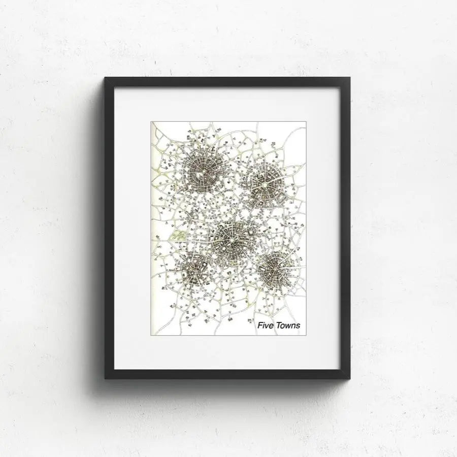 Five Towns, Imaginary Map Art Prints by Emily Garfield – Uni-T